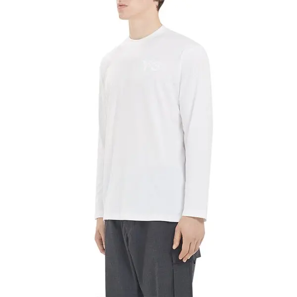 Adidas Y-3 Round Neck Pullover Logo Long Sleeves T-shirt