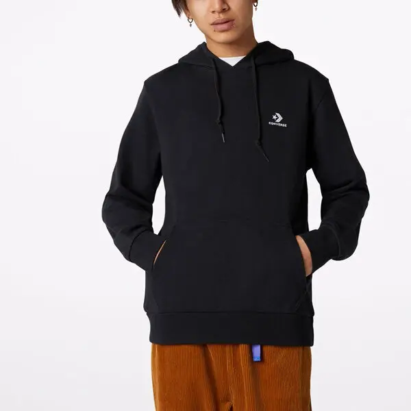 CONVERSE Embroidered Star Chevron French Terry Pullover Hoodie