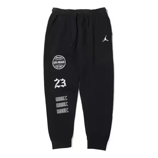 JORDAN Printed Drawstring Knit Jogger Pants - Black