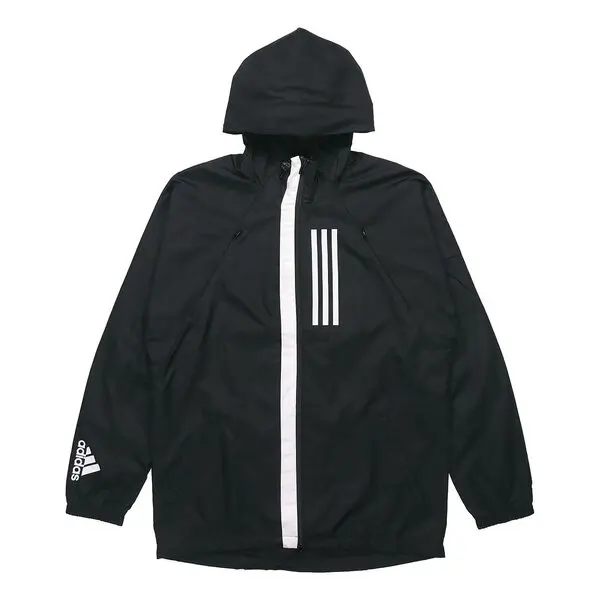 Adidas Training Zipper Sports Jacket With Hood - Black
