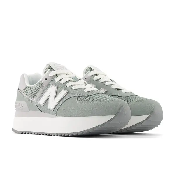 NEW BALANCE 574+ Platform Sneakers - Juniper/raincloud/white