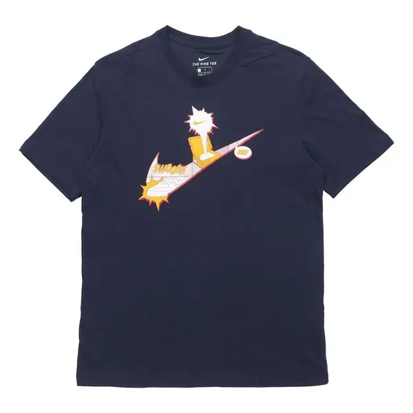 Nike As Nsw Tee Shoe Swoosh Short Sleeve - Blue