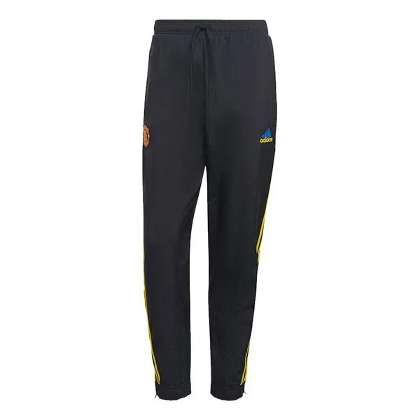 Adidas Mufc Icon Wo Pn Contrasting Colors Soccer/football Bundle Feet Sports Pants - Black