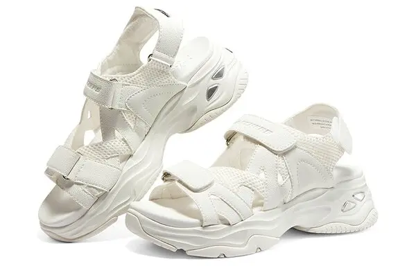 Sketchers D'lites Platform Sandals With Velcro Straps
