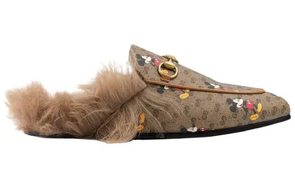Gucci Princetown Fur Lined Slipper X Disney Mickey Mouse