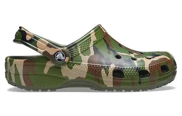 CROCS Beach Army Camouflage Sandals - Green