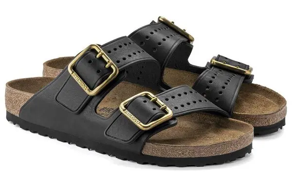 BIRKENSTOCK Arizona Bold Leather Sandals - Black