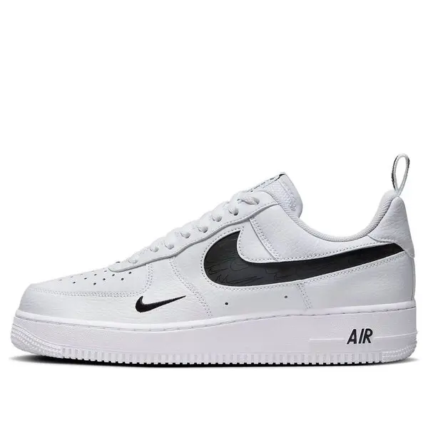 Nike Force 1 Low "multi-etch Swoosh" Sneakers - Summit White/black