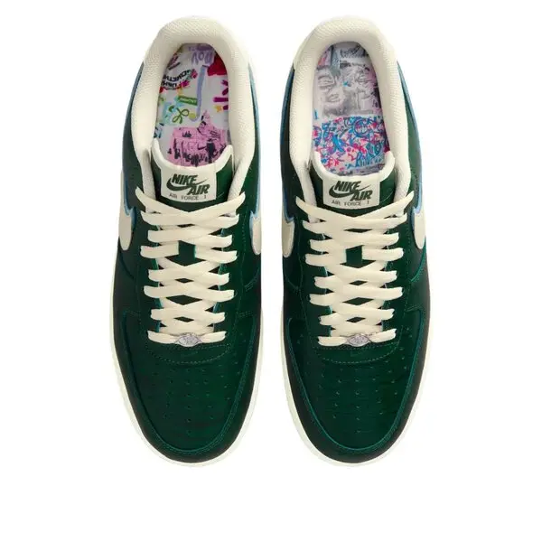 Nike X Laams Air Force 1 'please Post Bills' Sneakers - Fir/sail/sequoia