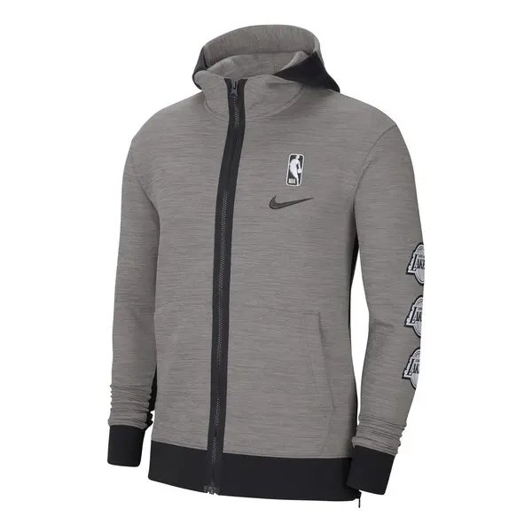 Nike Therma Flex Nba Los Angeles Lakers Zipper Hooded Jacket - Grey