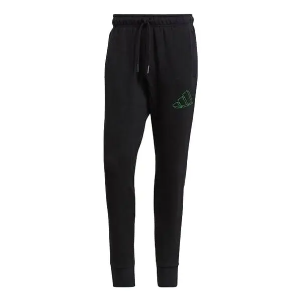 Adidas Solid Color Logo Printing Lacing Bundle Feet Sports Pants/trousers/joggers Black - Multi-color