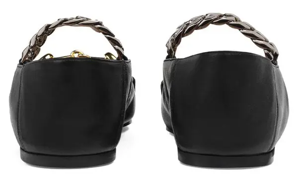 Gucci Leather Ballet Flat With Horsebit Detailing - Black