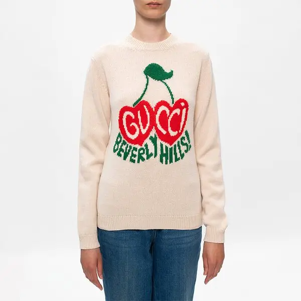 Gucci Cherry Intarsia Wool Sweater