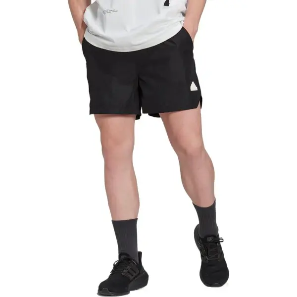 Adidas Solid Color Casual Logo Straight Sports Shorts - Multi-color