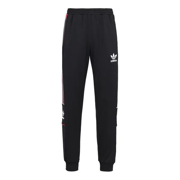 Adidas Originals Ss22 Manchester United Casual Stripe Printing Bundle Feet Sports Pants/trousers/joggers Black - Multi-color