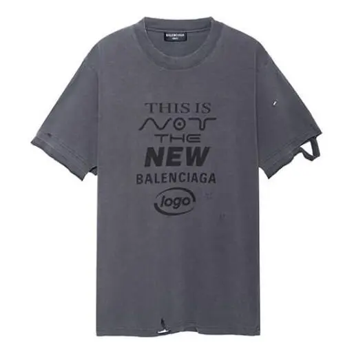 Balenciaga This Is Not' Logo T-shirt - Grey