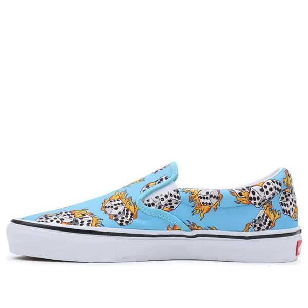VANS Skate Slip-on "blue Flame Dice - Blue/white
