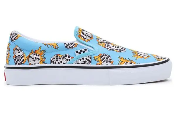 VANS Skate Slip-on "blue Flame Dice - Blue/white