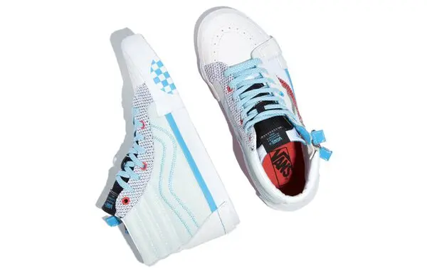 VANS Sk8-hi Cap High-top Sneakers - White/blue/orange