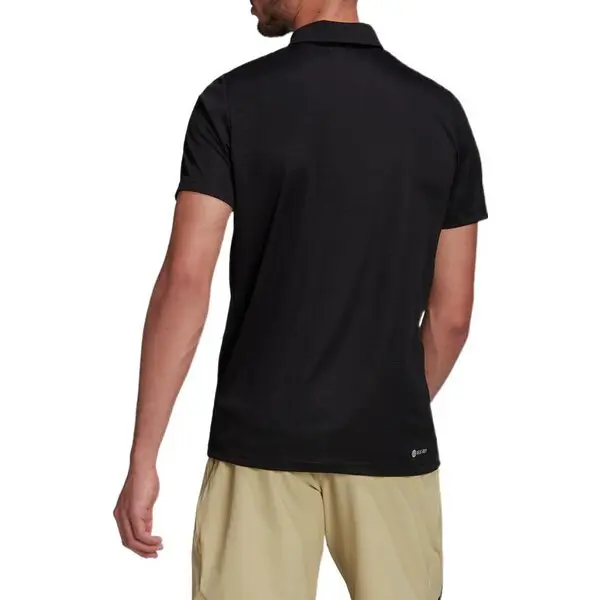Adidas Solid Color Tennis Sports Short Sleeve Polo Shirt Black - Multi-color