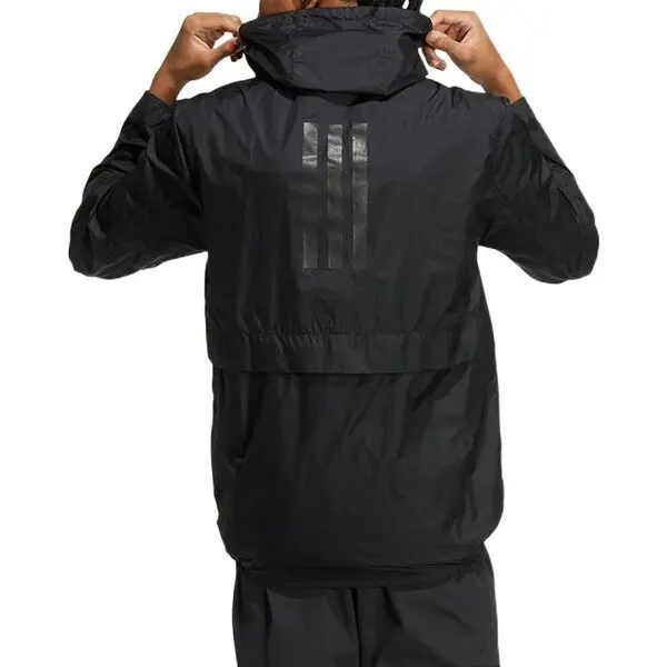 Adidas Hooded Windbreaker Jacket - Black