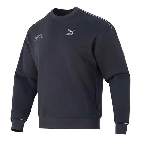 PUMA Relaxed Fit Logo Crewneck Sweater - Navy