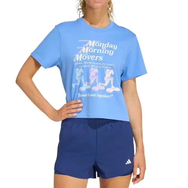 Adidas X Les Mills Movers Graphic T-shirt - Blue Fusion