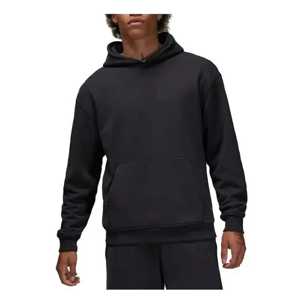 JORDAN Wordmark Fleece Hoodie - Black