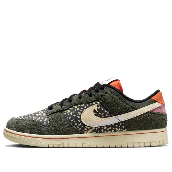Nike Dunk Low 'rainbow Trout' Sneakers - Sequoia/alabaster-safety Orange