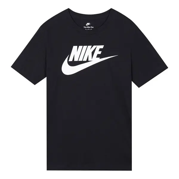 Nike Alphabet Logo Printing Round Neck Short Sleeve - Black