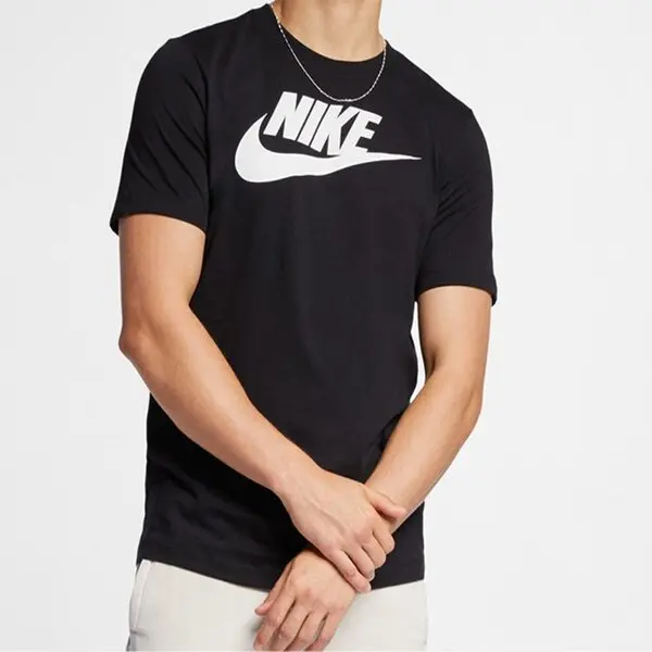 Nike Alphabet Logo Printing Round Neck Short Sleeve - Black