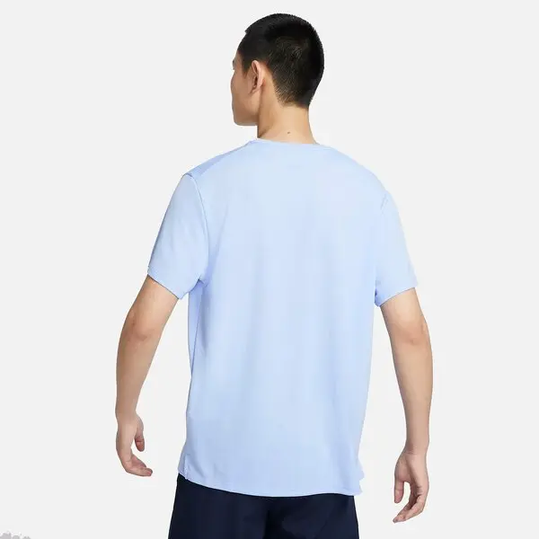 Nike Dri-fit Uv Miler Short-sleeve Running Top - Blue