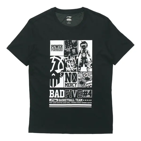 LI-NING Badfive Graphic T-shirt 'black - Black/multi-color