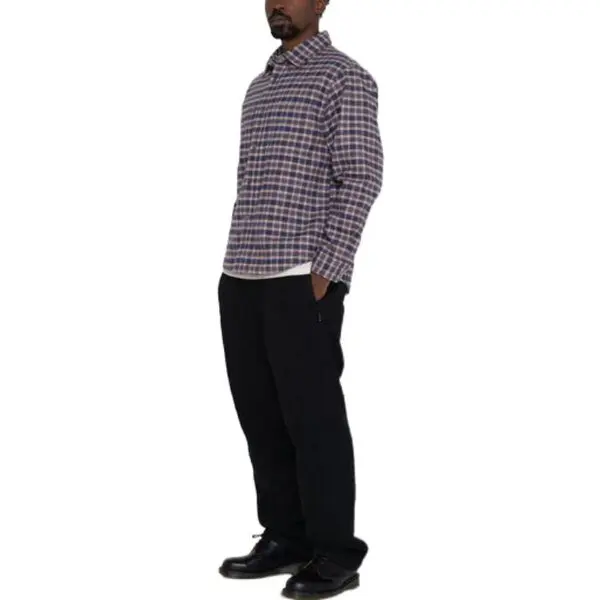 StÜssy Sherpa Lined Plaid Shirt - Navy