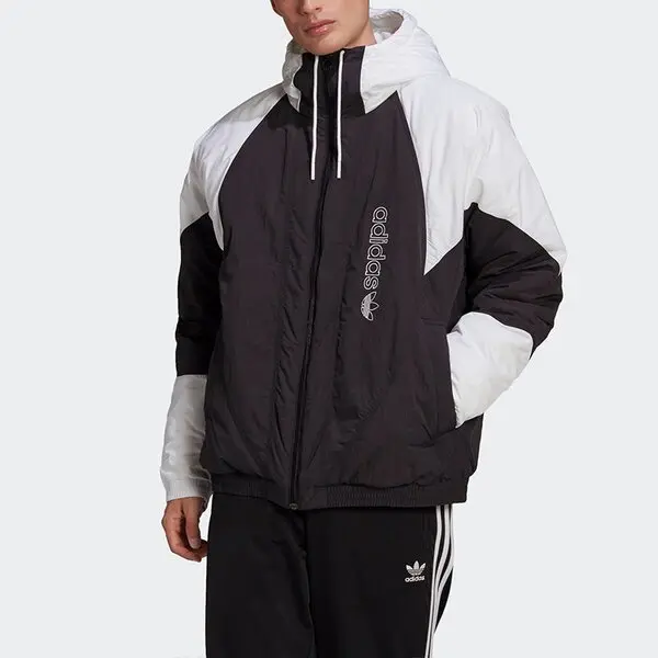 Adidas Originals Padded Colorblock Sports Hooded Jacket - Black