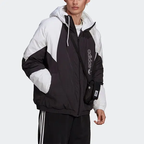 Adidas Originals Padded Colorblock Sports Hooded Jacket - Black