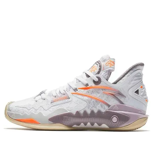ANTA Shock Wave 5 "saltation" High Top Athletic Sneakers - White/purple