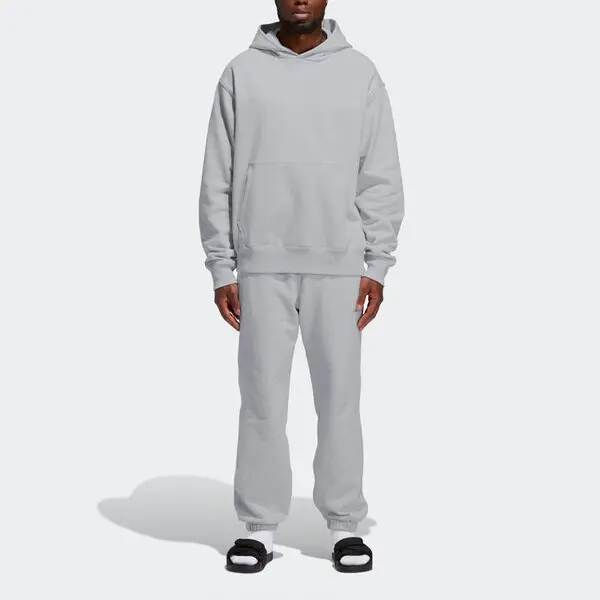 Adidas Originals X Pw Basics Hooded Sweater With Embroidered Monogram - Light Gray