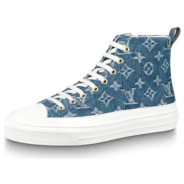 LOUIS VUITTON Stellar High Top Denim Sneakers - Blue
