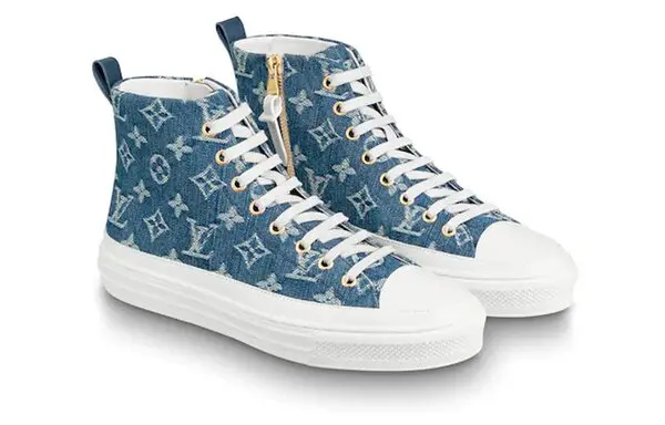 LOUIS VUITTON Stellar High Top Denim Sneakers