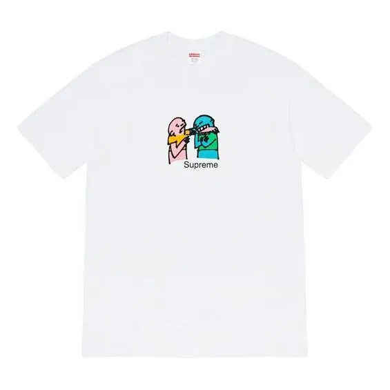 Supreme Fw19 Week 17 Bite Tee Cartoon Graffiti Printing Short Sleeve - White