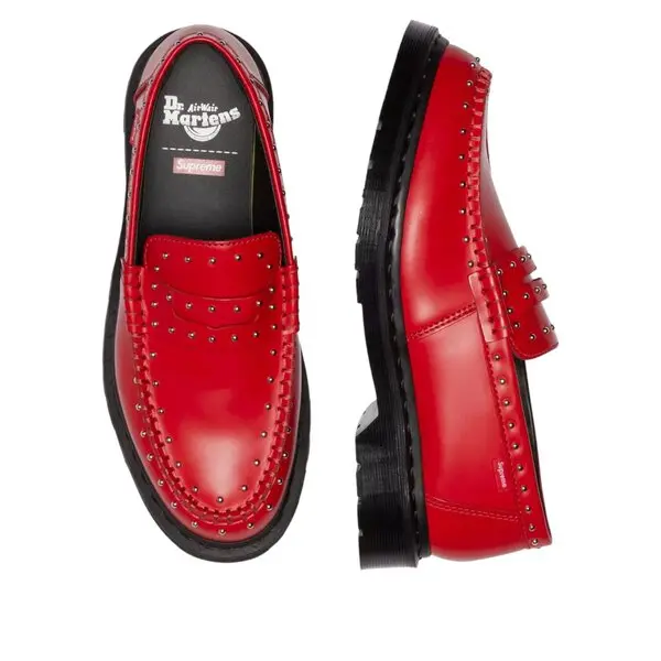 Dr. Martens X Supreme Studded Penton Loafer - Red