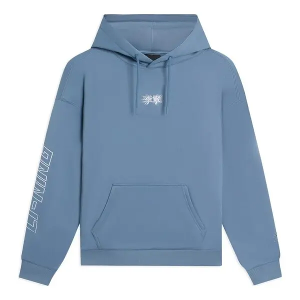 LI-NING Embroidered Logo Hoodie - Blue/white