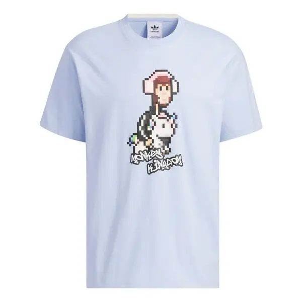 Adidas Originals X Monkey Kingdom Graphic T-shirt - Light Blue