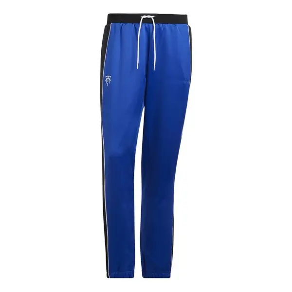 Adidas Contrasting Colors Drawstring Basketball Sports Pants/trousers/joggers Blue - Default Color