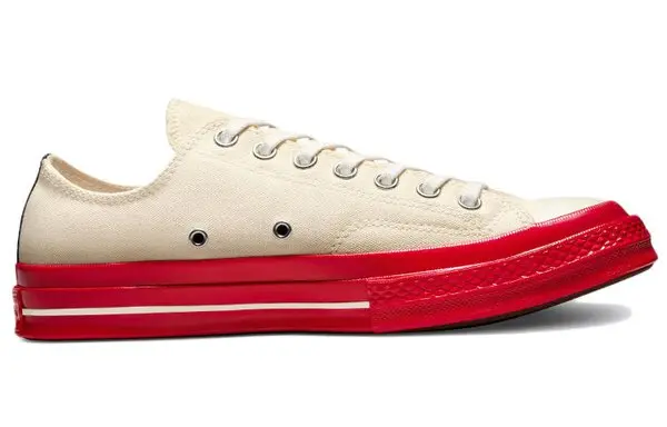 CONVERSE Comme Des Garçons Play X Chuck 70 Low Top Sneakers - Cream/red