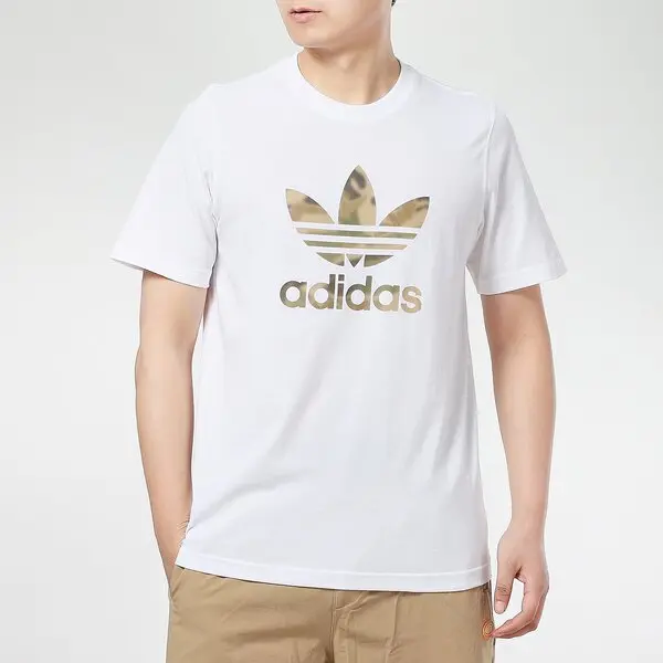 Adidas Originals Camouflagelogo Printing Round Collar Male - White