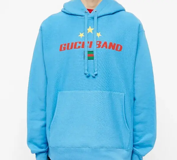 Gucci Band Stars Logo Popover Hoodie - Blue