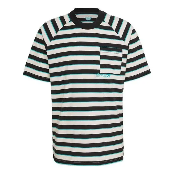 Adidas Originals Pocket Stripe Round Neck Short Sleeve Green - Default Color