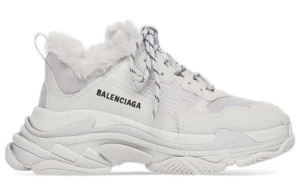 Balenciaga Triple S Sneakers With Faux Fur Detail